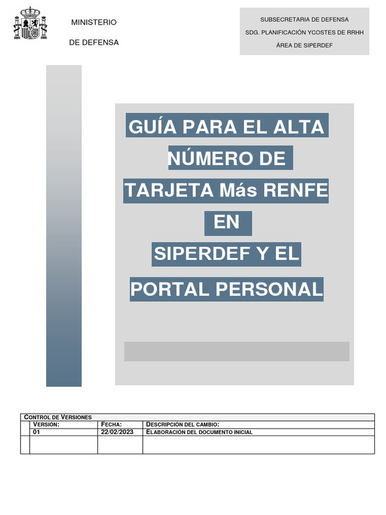 Guía para Alta Tarjeta Más RENFE Militares | PDF | Informática