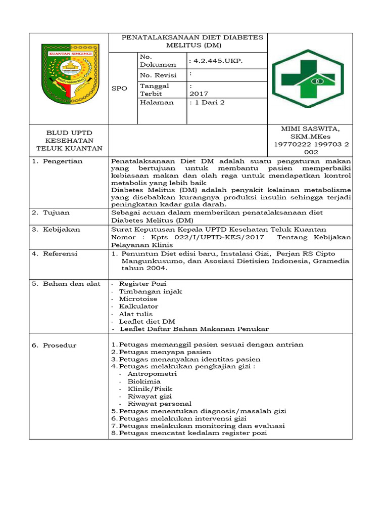Panduan Diet untuk Diabetes Melitus | PDF | Pengembangan Diri