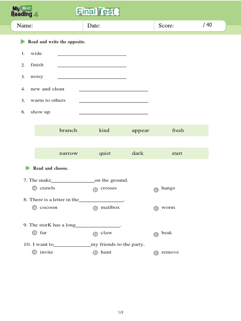 STREAM 2. My Next Reading 4 - Final Test | PDF | Pizza | Food And Drink