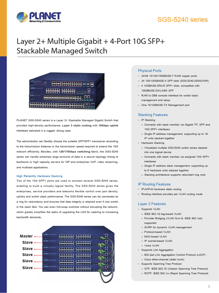 Datasheet Switch | PDF | Network Switch | Internet Standards