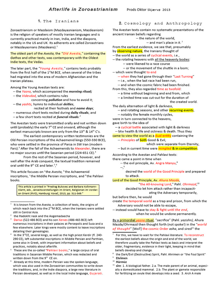 Afterlife in Zoroastrianism | PDF | Zoroastrianism | Religious Belief ...