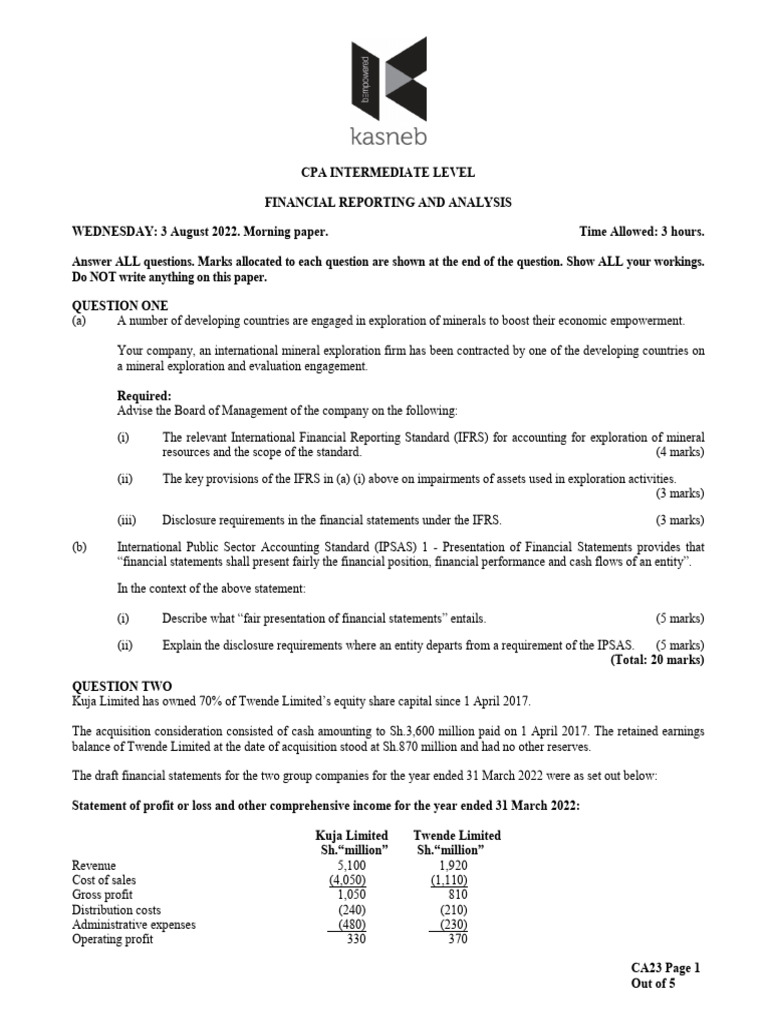 CA23 Financial Reporting and Analysis | PDF | Fair Value | Equity (Finance)
