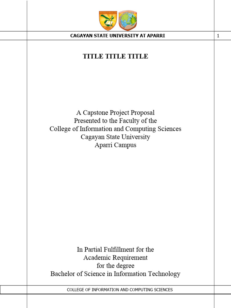 Template For Capstone Proposal | PDF | Information | System
