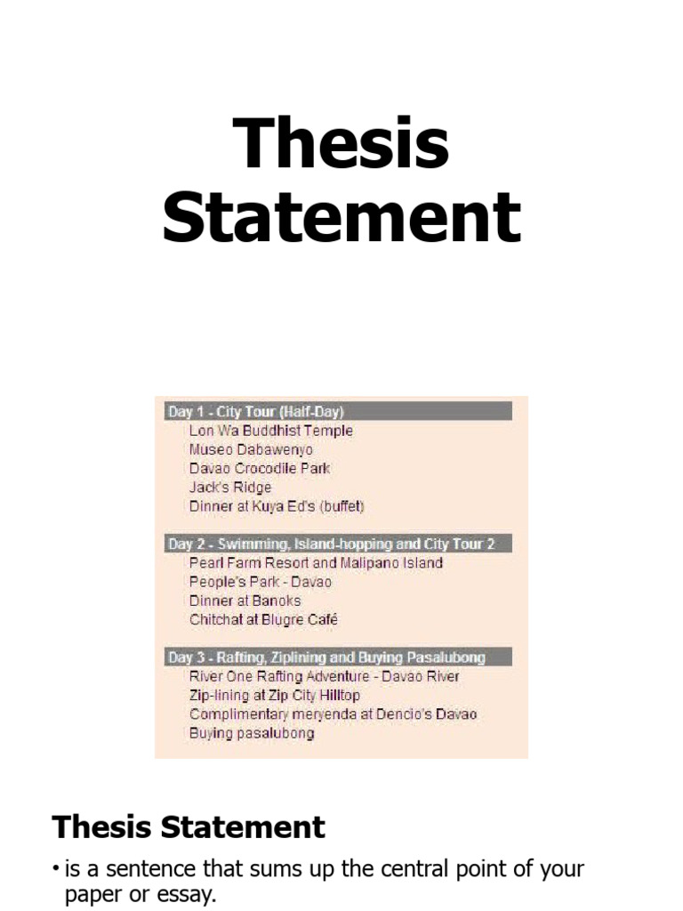 Thesis Statement | PDF | Essays