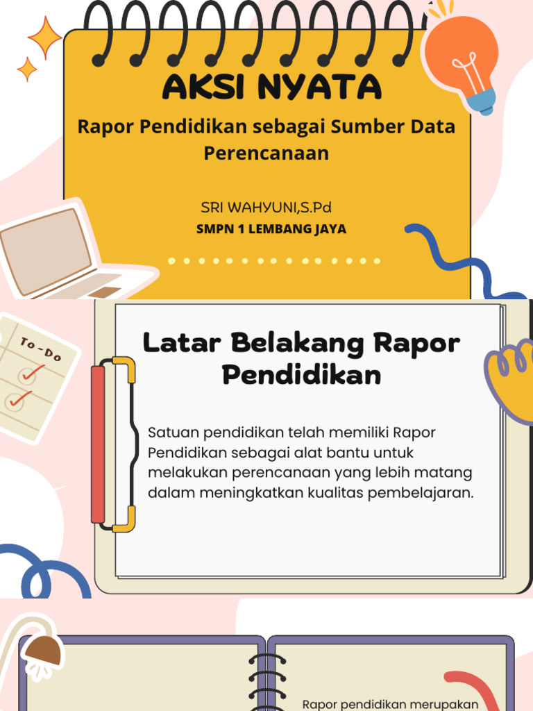 AKSI NYATA - Rapor Pendidikan Sebagai Sumber Data Perencanaan | PDF