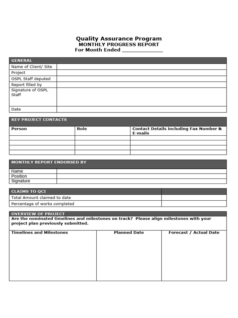 Monthly Report template | PDF