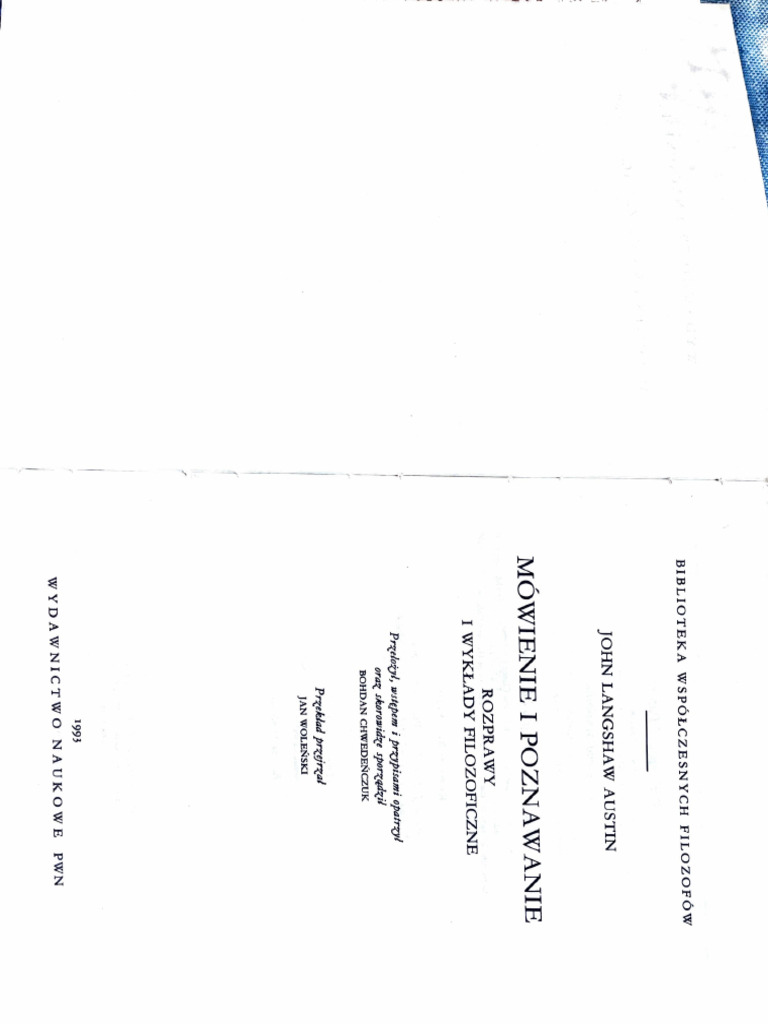 John L. Austin, Znaczenie | PDF