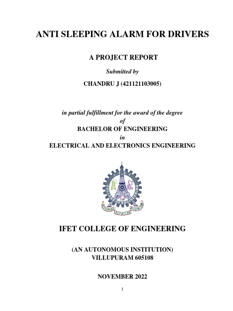 Project Anti Sleeping Report | PDF | Rectifier | Liquid Crystal Display