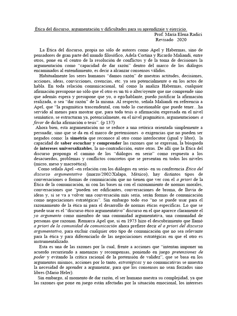 Argumentación Moral. Dificultades y Propuestas 2 | PDF | Verdad ...