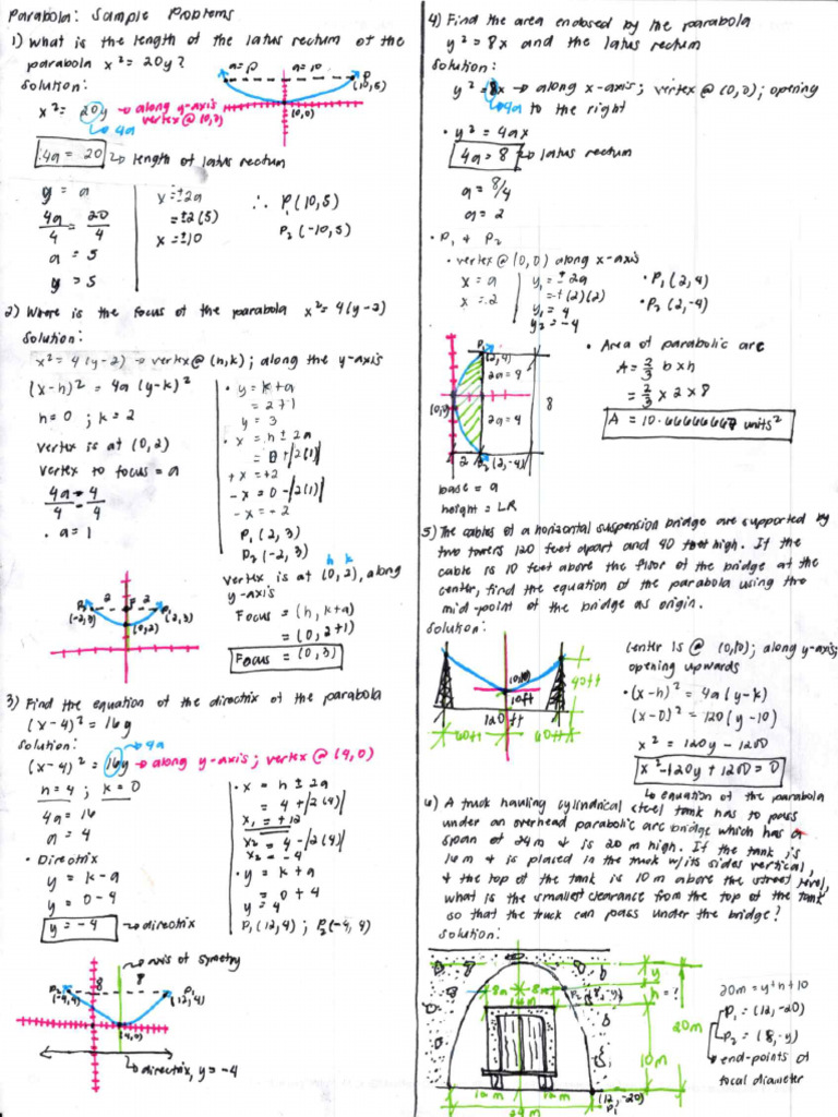 Parabola Sample Problems1 | PDF