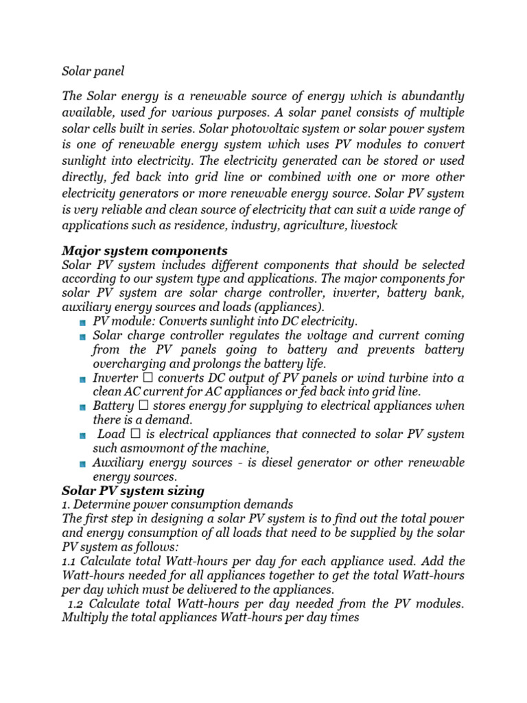 Solar Panel | PDF | Photovoltaic System | Solar Power