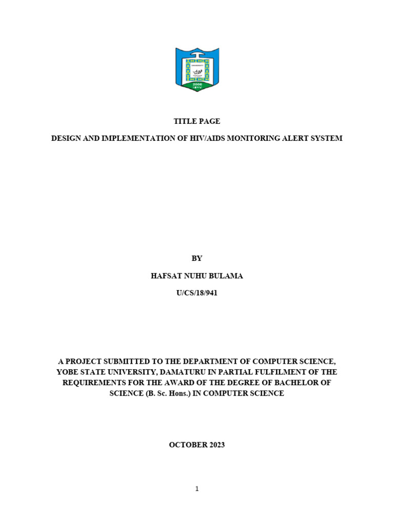 Design and Implementation of Hiv/aids Monitoring Alert System | PDF | Relational Database ...