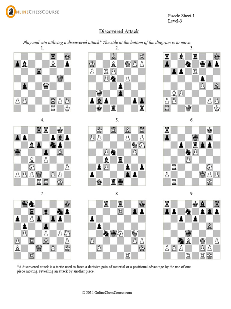 Discovered Attack Worksheets Level 3 | PDF