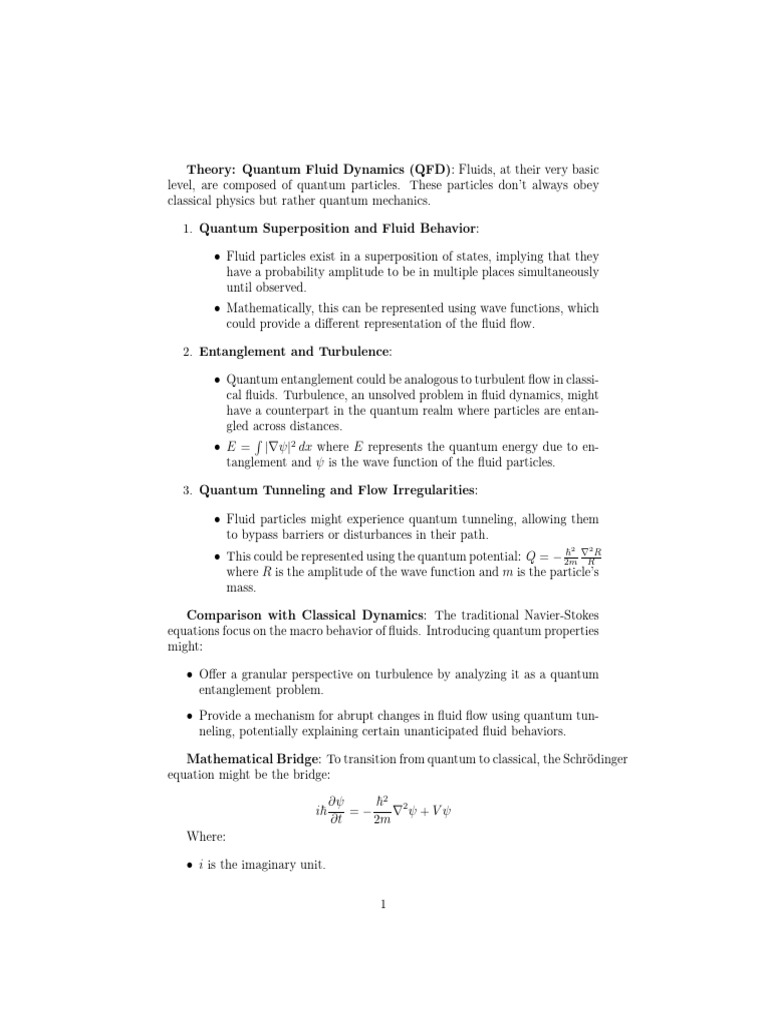 Quantum Navier Stokes Qns Equations Pdf Navier Stokes Equations Turbulence