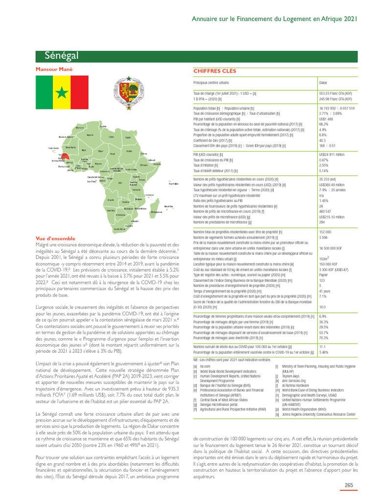 Financement du Logement au Sénégal 2021 | PDF | Logement | Sénégal