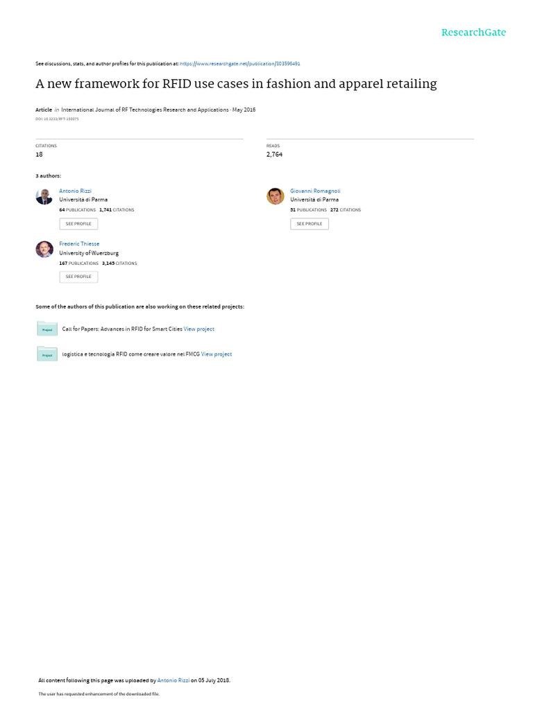 A New Framework For RFID Use Cases in Fashion and Apparel Retailing ...