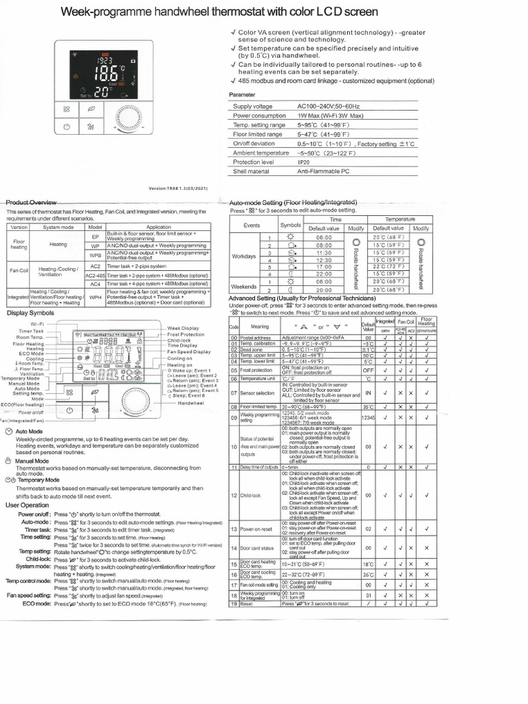 Beok Termosztat Manual | PDF