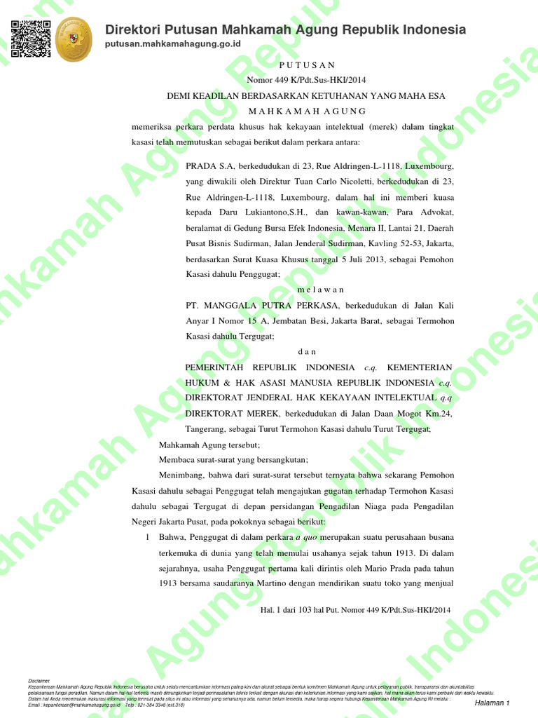 Putusan 449 K PDT - Sus-Hki 2014 20231103145053 | PDF