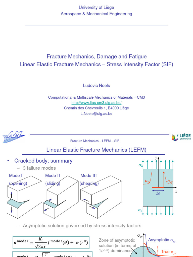 Linear Elastic Fracture Mechanics - Stress Intensity Factor (SIF) | PDF | Fracture Mechanics ...