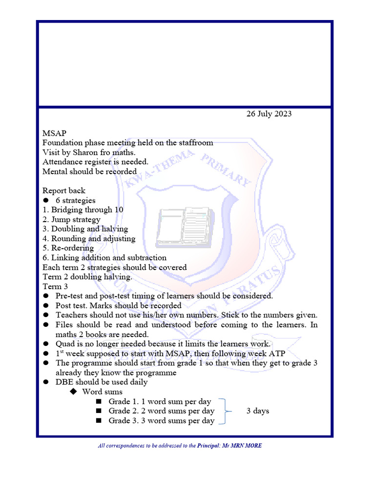 Foundation Phase Minutes | PDF | Education Theory | Pedagogy