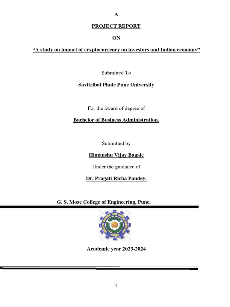 Mba Report Sample | Download Free PDF | Cryptocurrency | Bitcoin