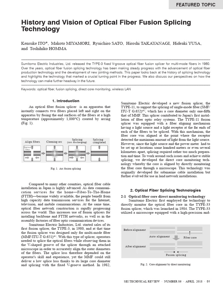 History and Vision of Optical Fiber Fusion Splicing Technology | PDF ...