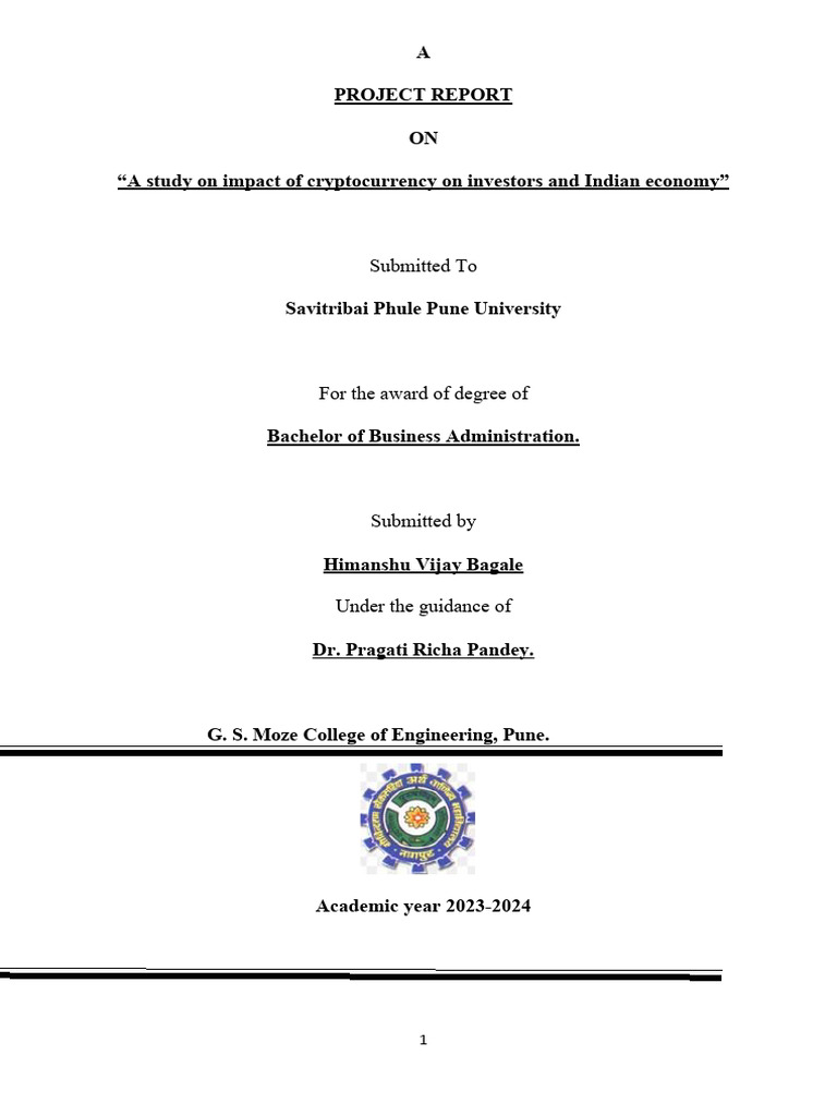 Mba Report Sample | Download Free PDF | Cryptocurrency | Bitcoin