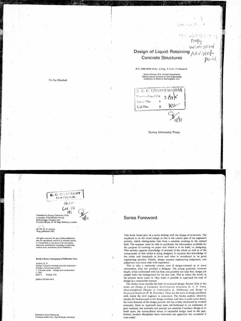 1.design of Liquid Retaing Structures-R.d.anchor | PDF