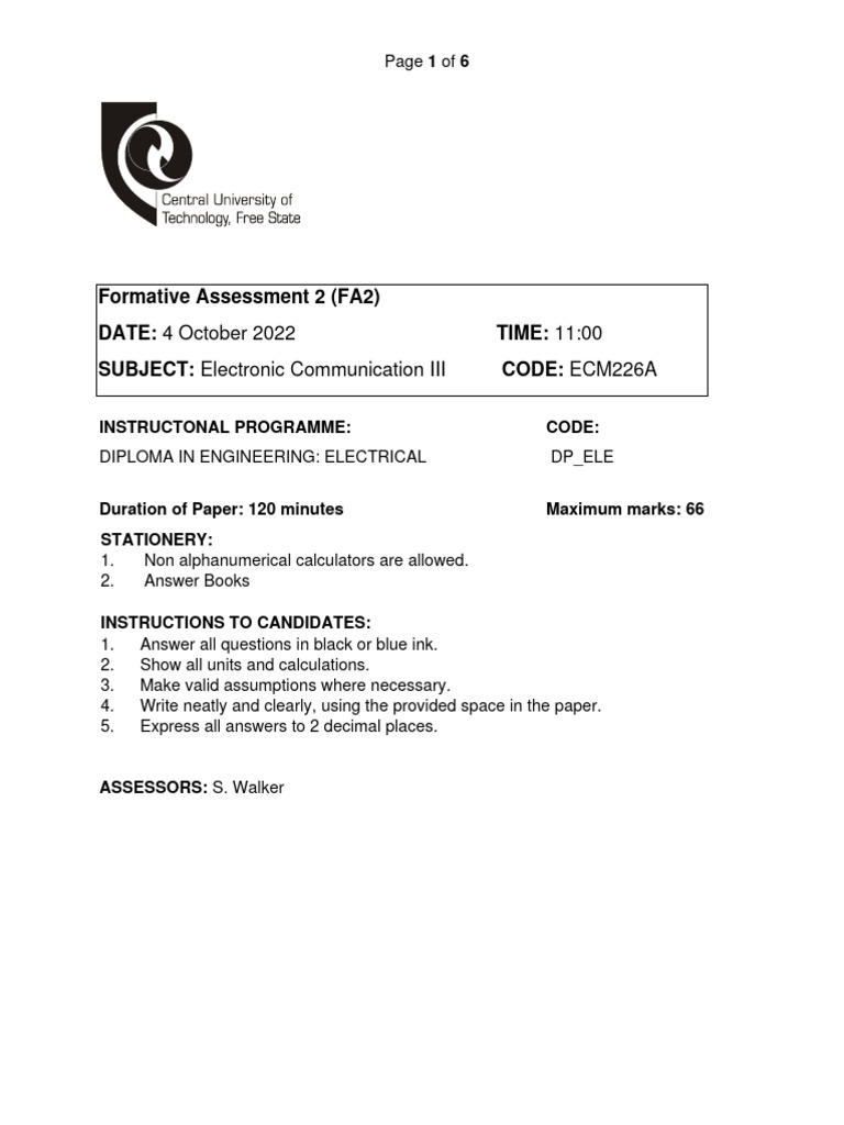 2022 ECM226A Formative Assessment 2 | PDF | Amplifier | Fiber Optic ...