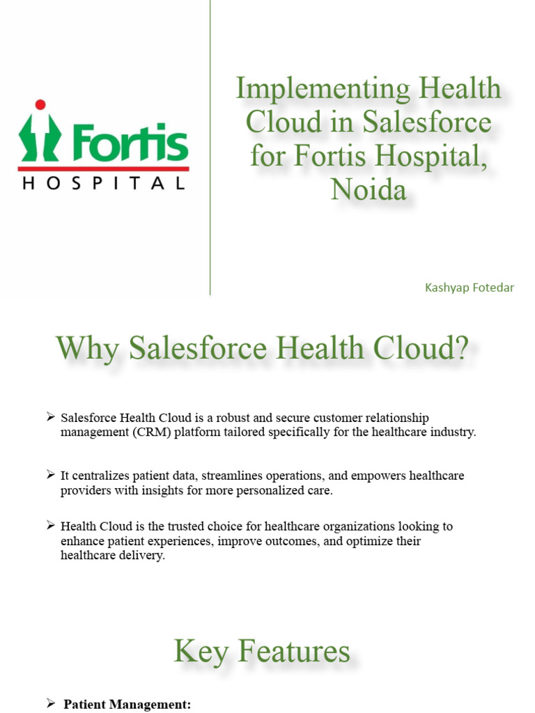 Salesforce Health Cloud for Fortis Hospital | PDF | Cloud Computing ...