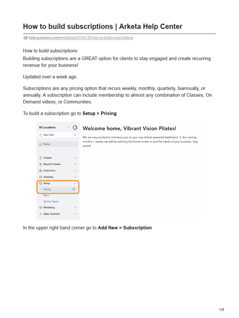 How to Create Client Subscriptions | PDF | Subscription Business Model ...
