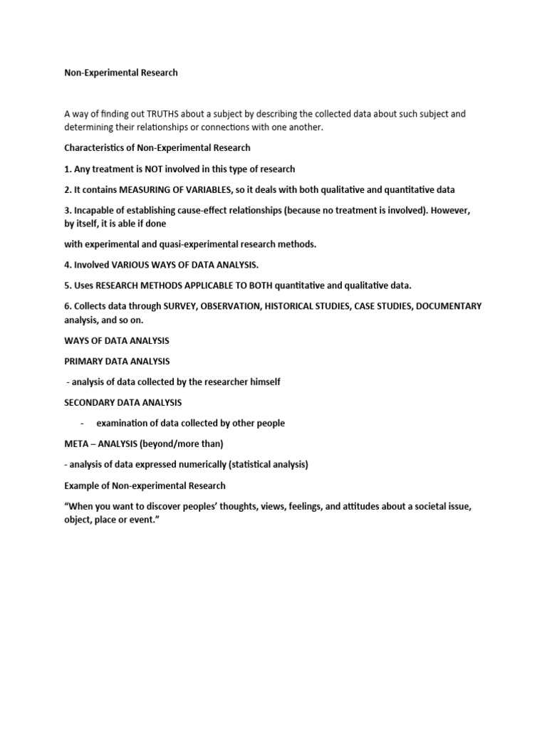 Understanding Non-Experimental Research | PDF