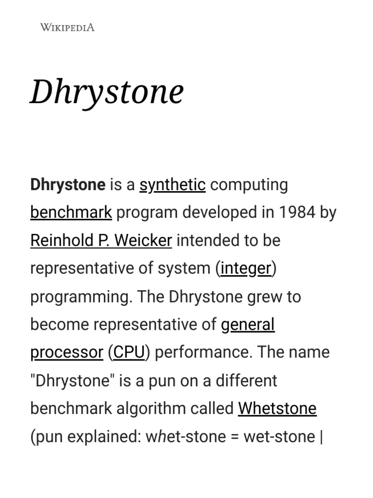Dhrystone - Wikipedia | PDF | Office Equipment | Information Technology