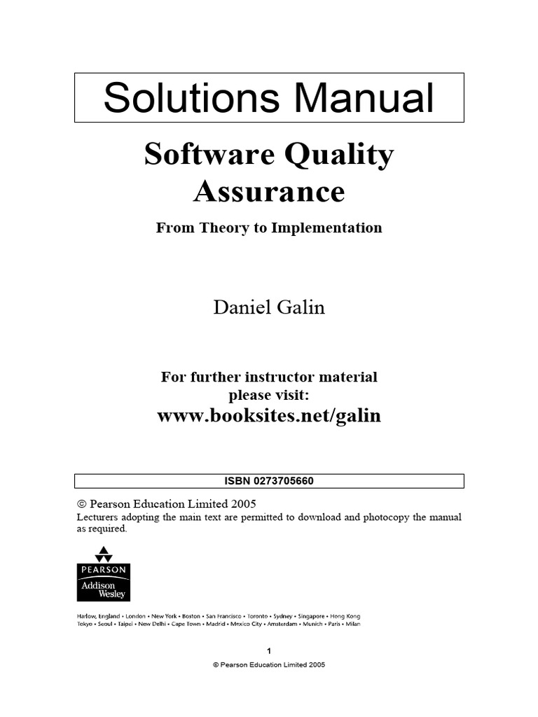 Solutions Manual Software Quality Assura | PDF | Programming | Computer ...