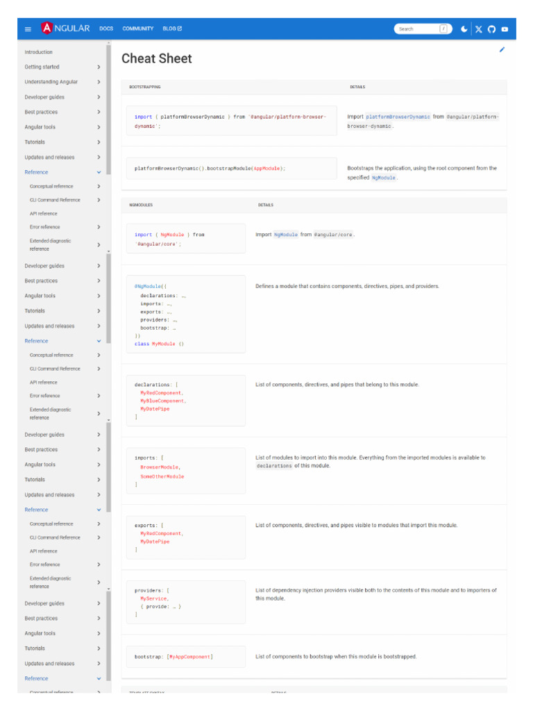 Screencapture Angular Io Guide Cheatsheet 2023 10-11-21!32!26 | PDF