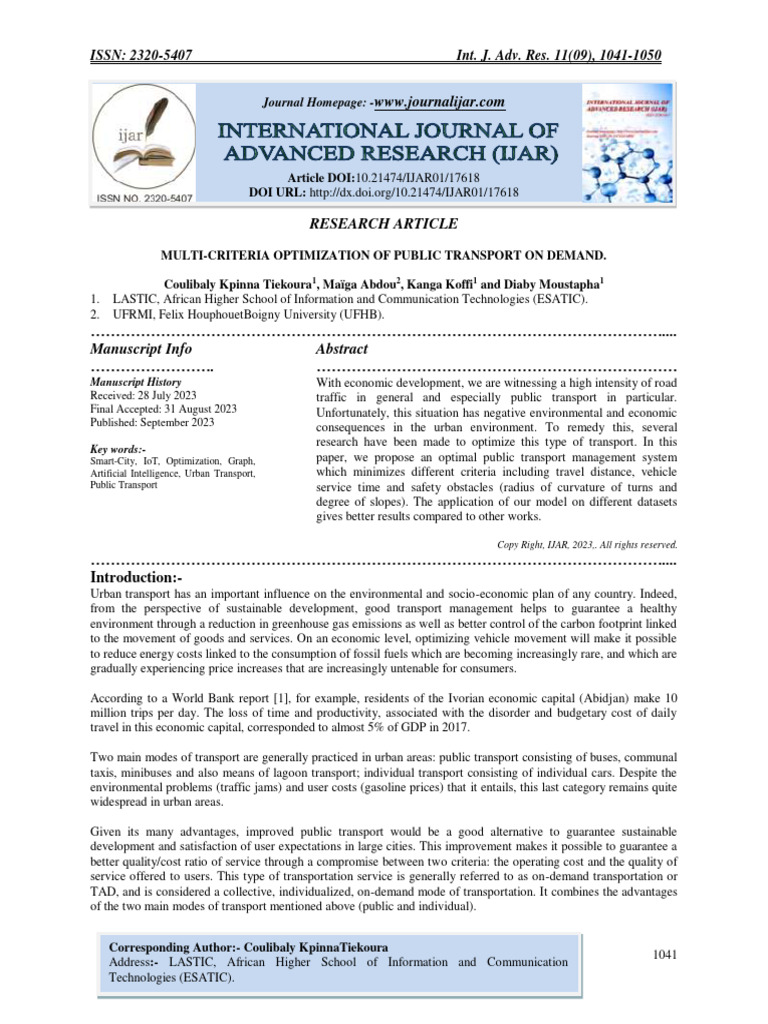 Multi Criteria Optimization Of Public Transport On Demand Pdf Transport Applied Mathematics