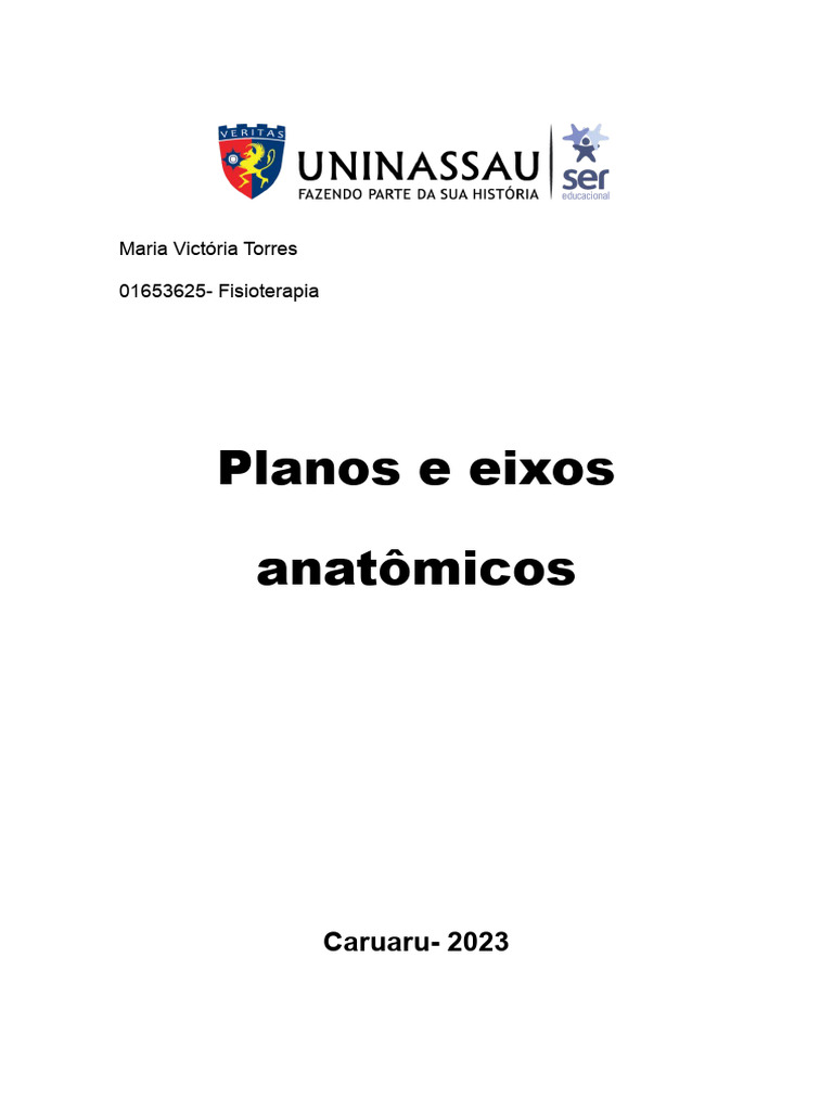 Planos e Eixos Anatomicos | PDF