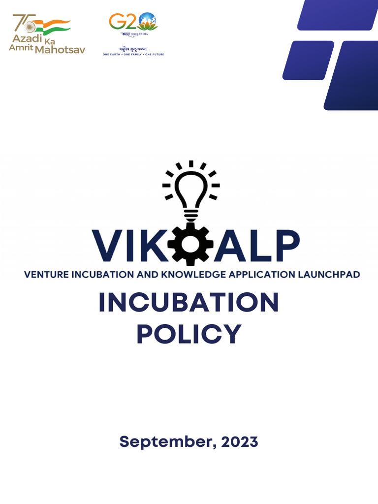 VIKALP Incubation Policy Overview | PDF | Entrepreneurship ...