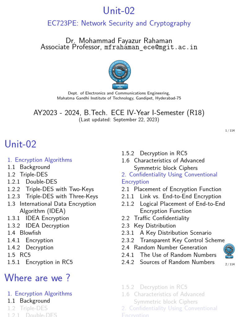 Network Security and Cryptography II | PDF | Cryptography | Encryption