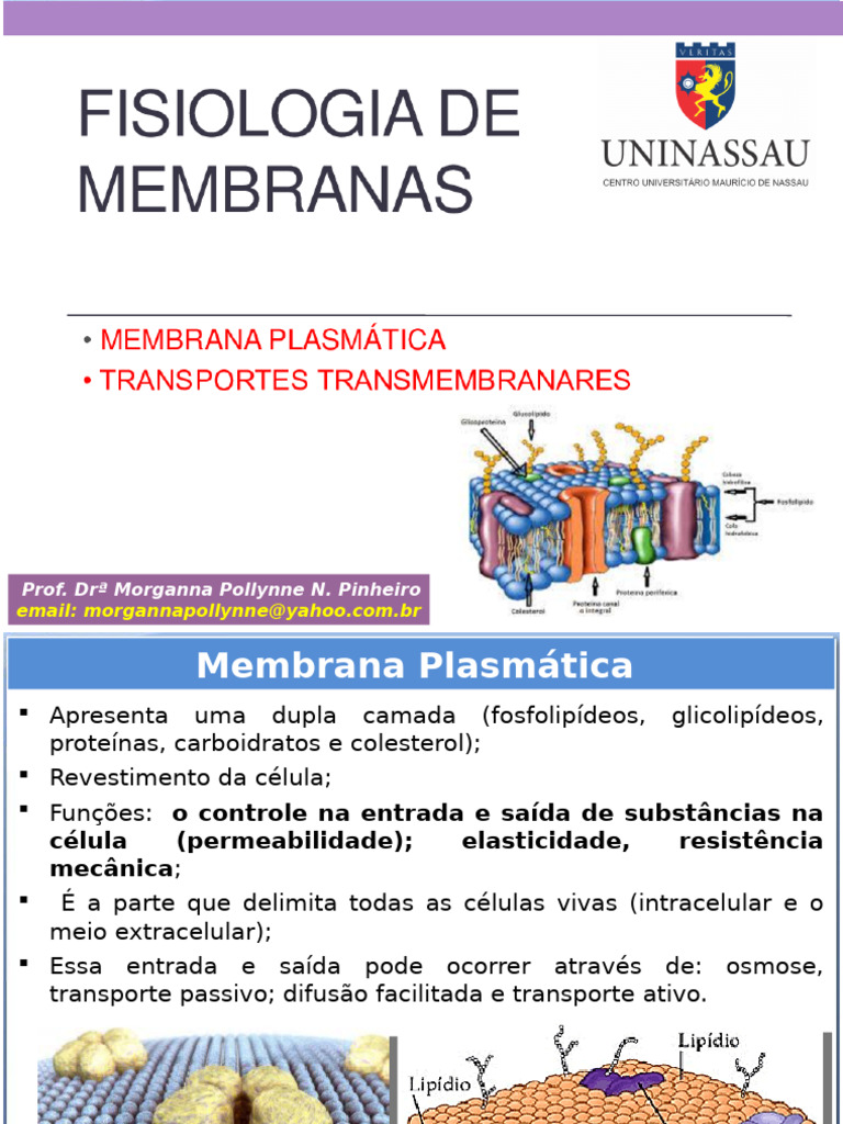 Fisiologia Das Membranas | PDF | Membrana celular | Osmose
