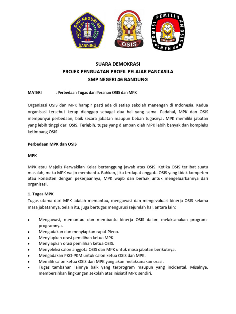 Materi 2 MPK & Osis | PDF | Pengembangan Diri | Sains & Matematika