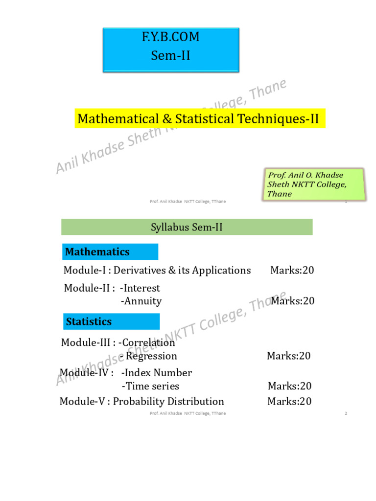 FYBCOM Corrrelation Regressionppt | PDF | Statistics | Statistical Analysis