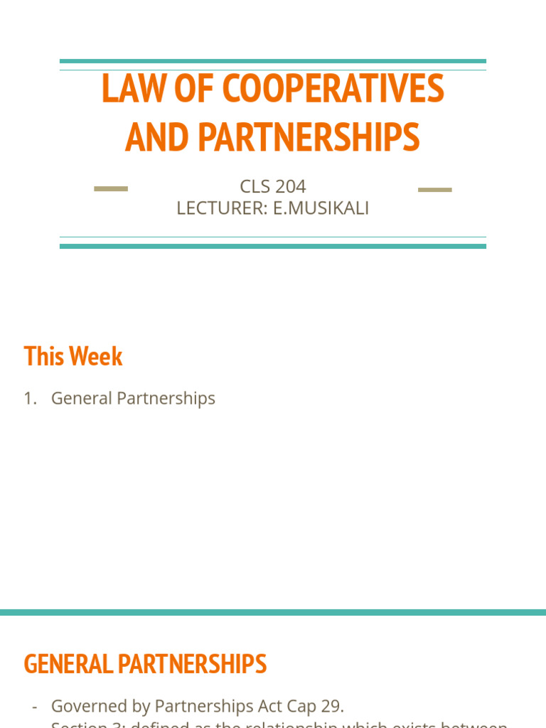 General Partnerships | PDF | Partnership | Legal Liability