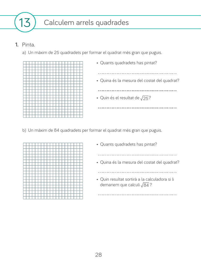 Suport 13 Calculem Arrels Quadrades | PDF
