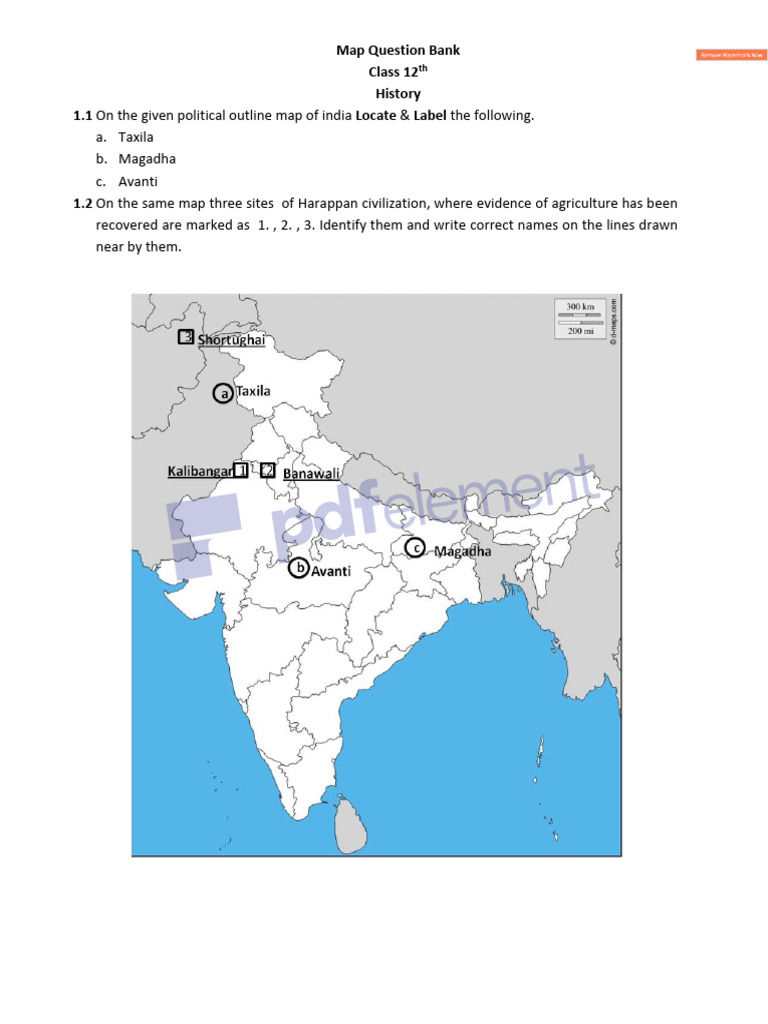 Political Map Labeling Guide for India | PDF | South Asia