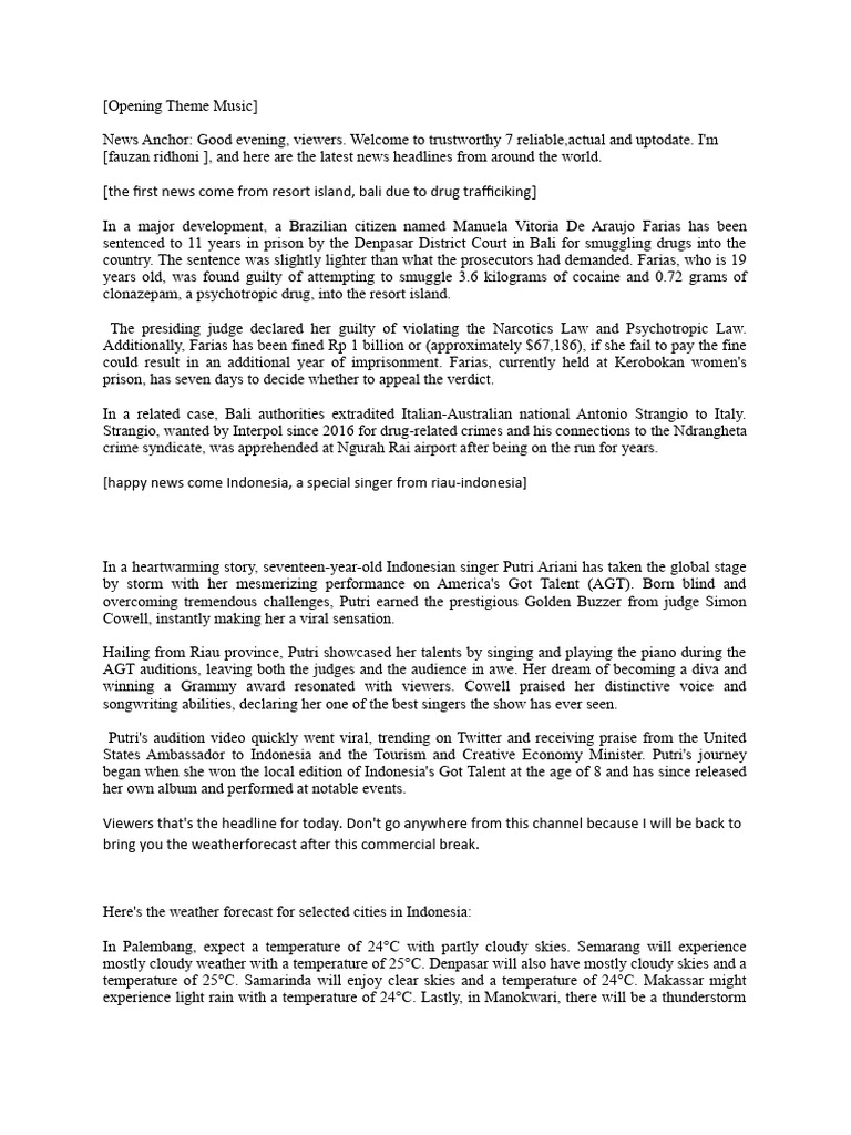 Script Newscasting Npeo | PDF