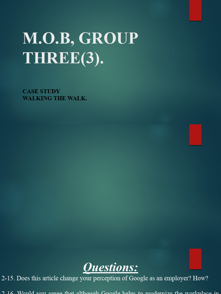 Mob, Group Three (3) - Case Study... | PDF | Diversity (Business ...