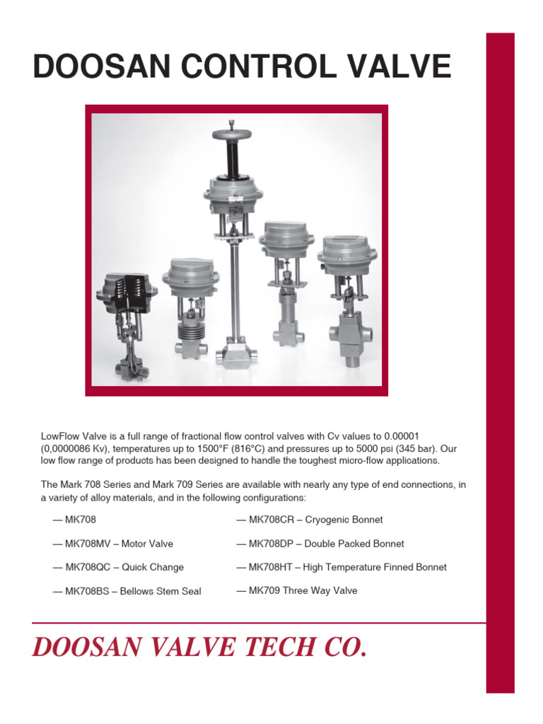 Doosan Control Valve (708) (Union) | PDF | Valve | Mechanical Engineering