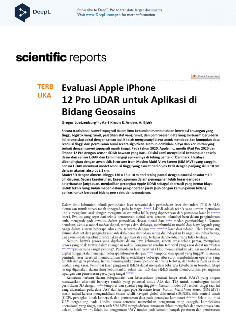 Evaluation of The Apple Iphone 12 Pro LiDAR For An Id | PDF