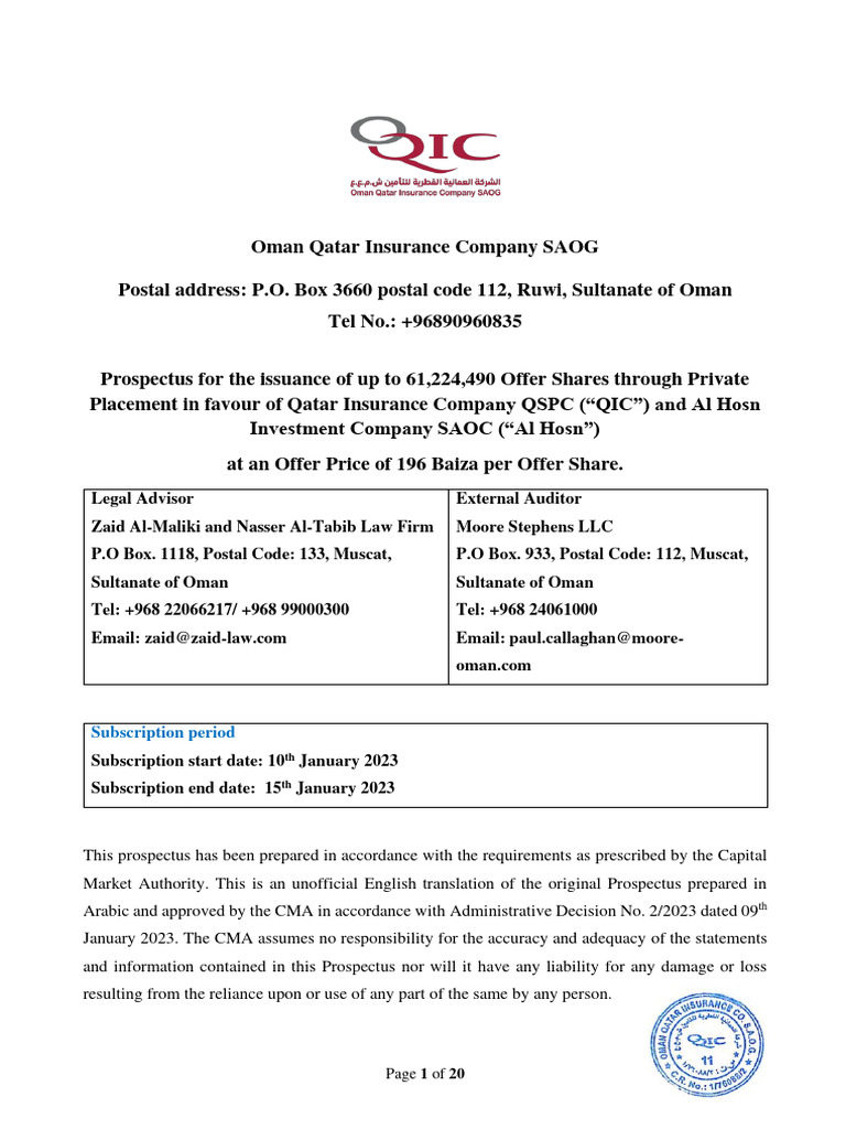 Private Placement Prospectus - English | PDF | Mergers And Acquisitions ...